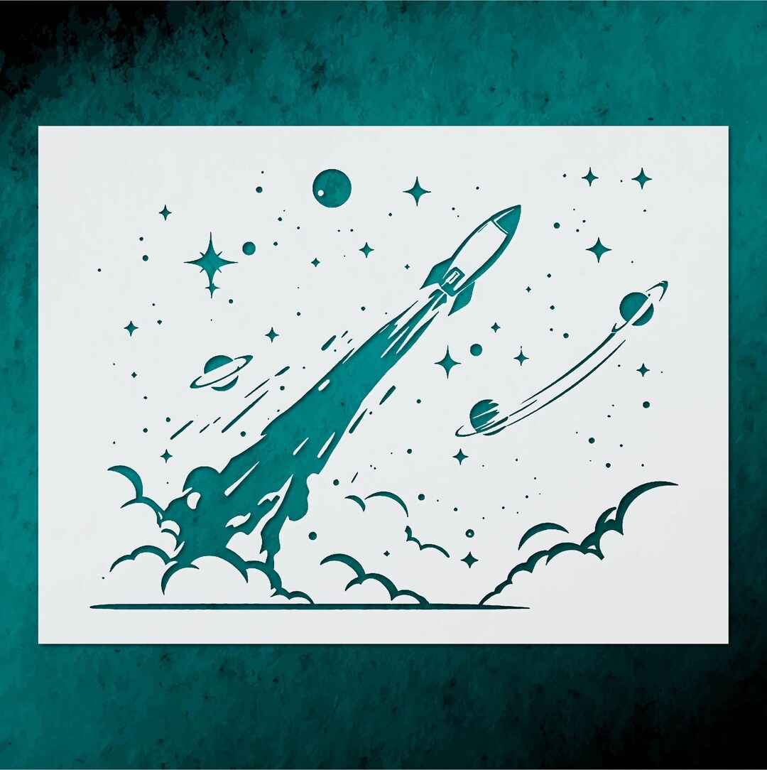 Rocket Launch Stencil for Kids Room Decor and DIY Crafts - Etsy