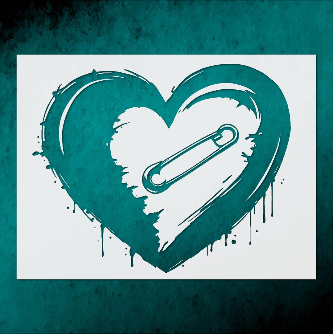 Heart Safety Pin Stencil for Kids DIY Crafts Valentines Decor - Etsy