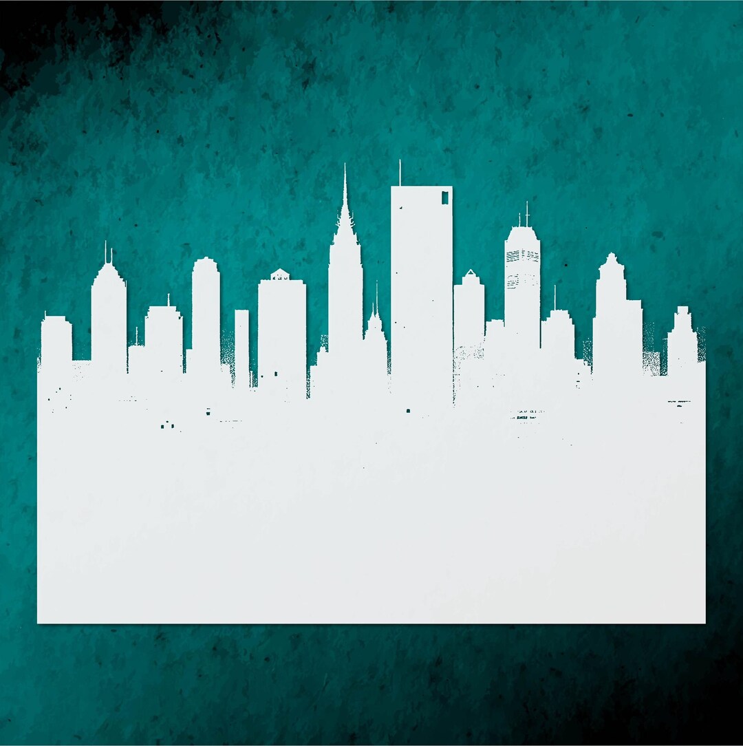 Cityscape Silhouette Stencil Template Reusable Wall Art DIY Crafts - Etsy