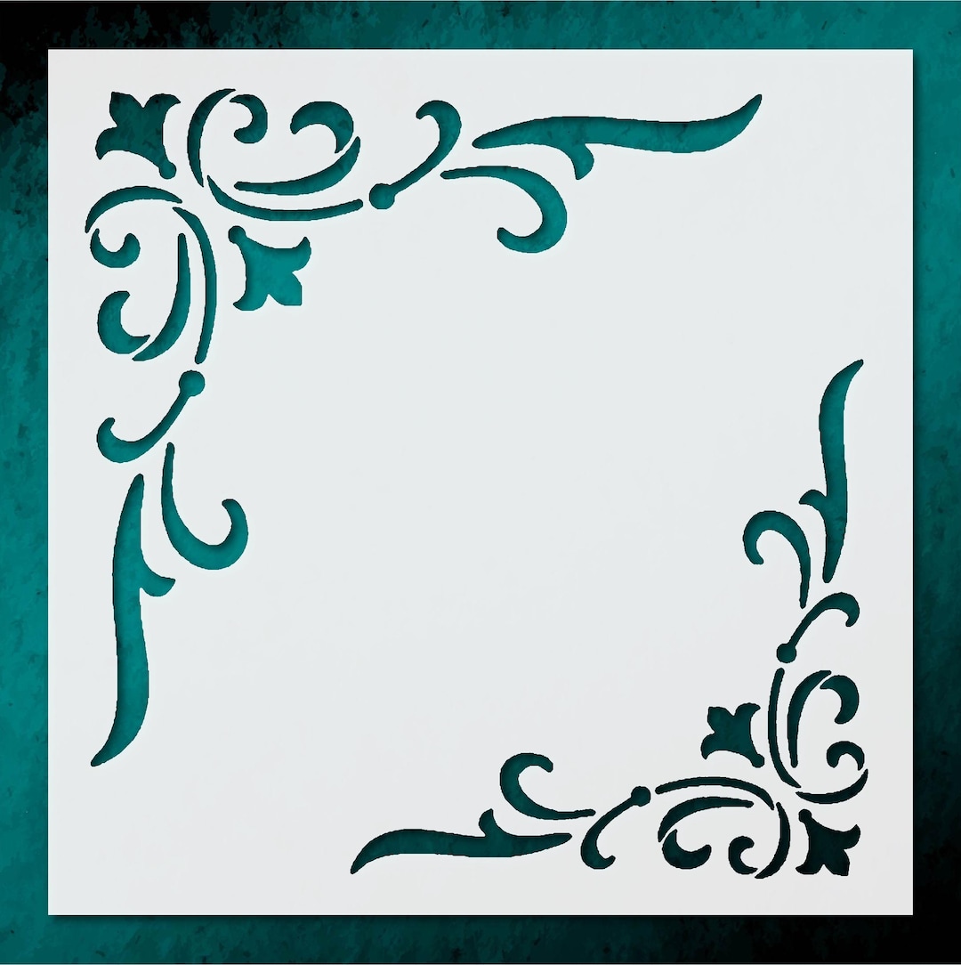 Intricate Floral Corner Stencil for Home Decor and Crafting Projects - Etsy