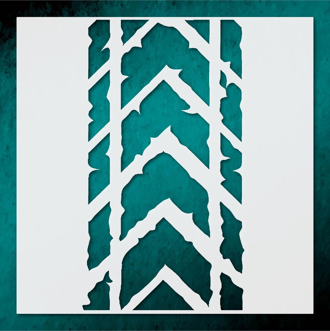 Abstract Geometric Tread Pattern Stencil for Creative DIY Projects - Etsy