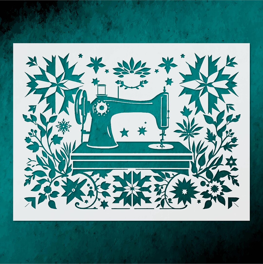 Sewing Machine Stencil Template for DIY Crafts Wall Decor Reusable ...