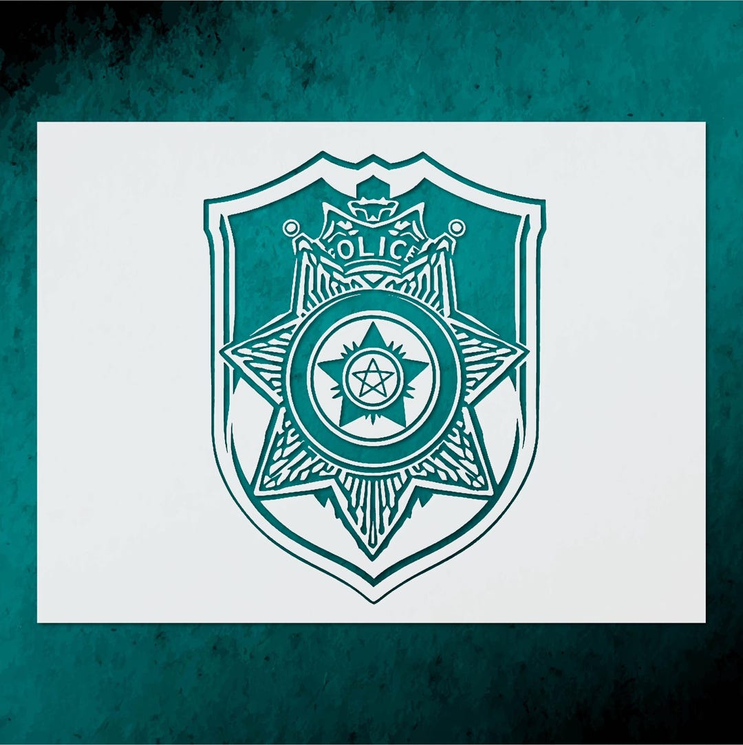 Police Badge Stencil for Law Enforcement Crafting DIY Home Improvement ...