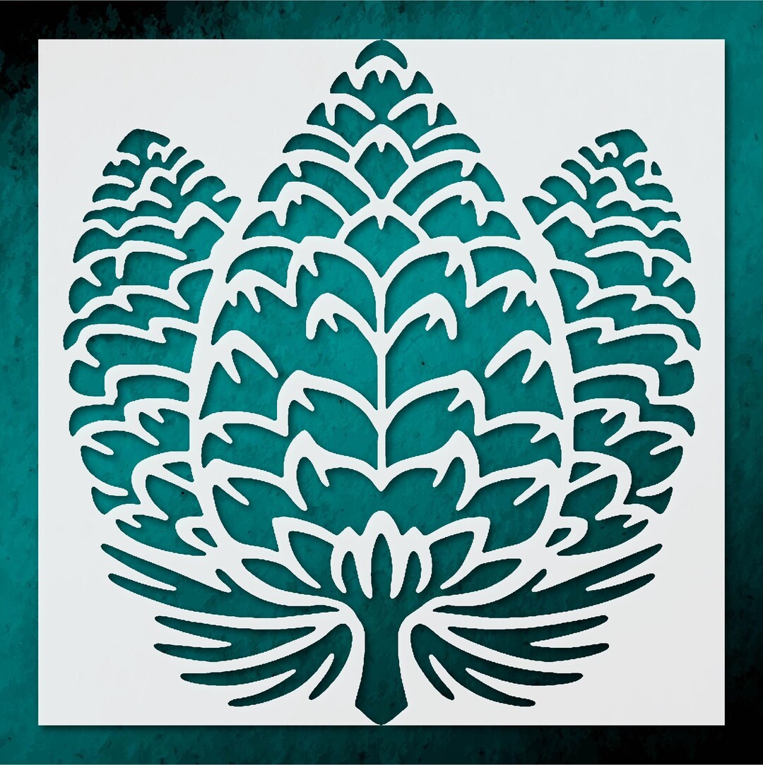 Botanical Pine Cone Stencil: Nature-inspired Craft Template (reusable ...