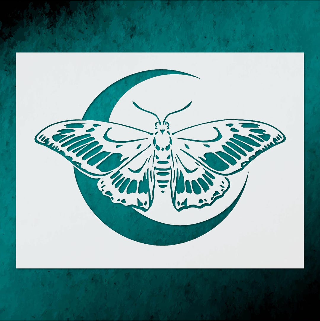 Large Moth Stencil Template Reusable Wall Decor for DIY Crafts ...