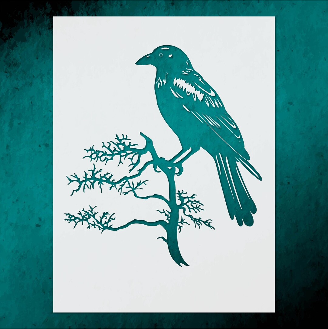 Raven Stencil for Elegant Home Decor Seasonal Crafts - Etsy