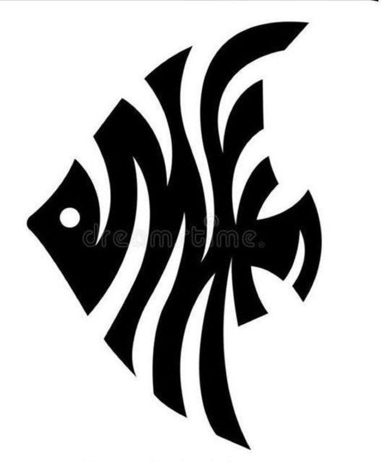 Stylized Abstract Fish Stencil With Flowing Lines for Creative Art Projects - Etsy