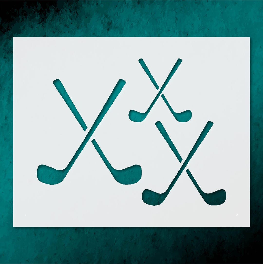 Abstract Golf Clubs Shapes Stencil for Creative Crafting and Home Decor ...