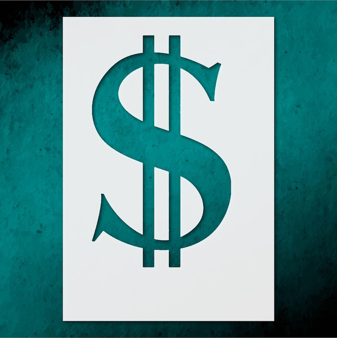 Simple Dollar Sign Stencil for Finance Art, Currency Design for Craft ...