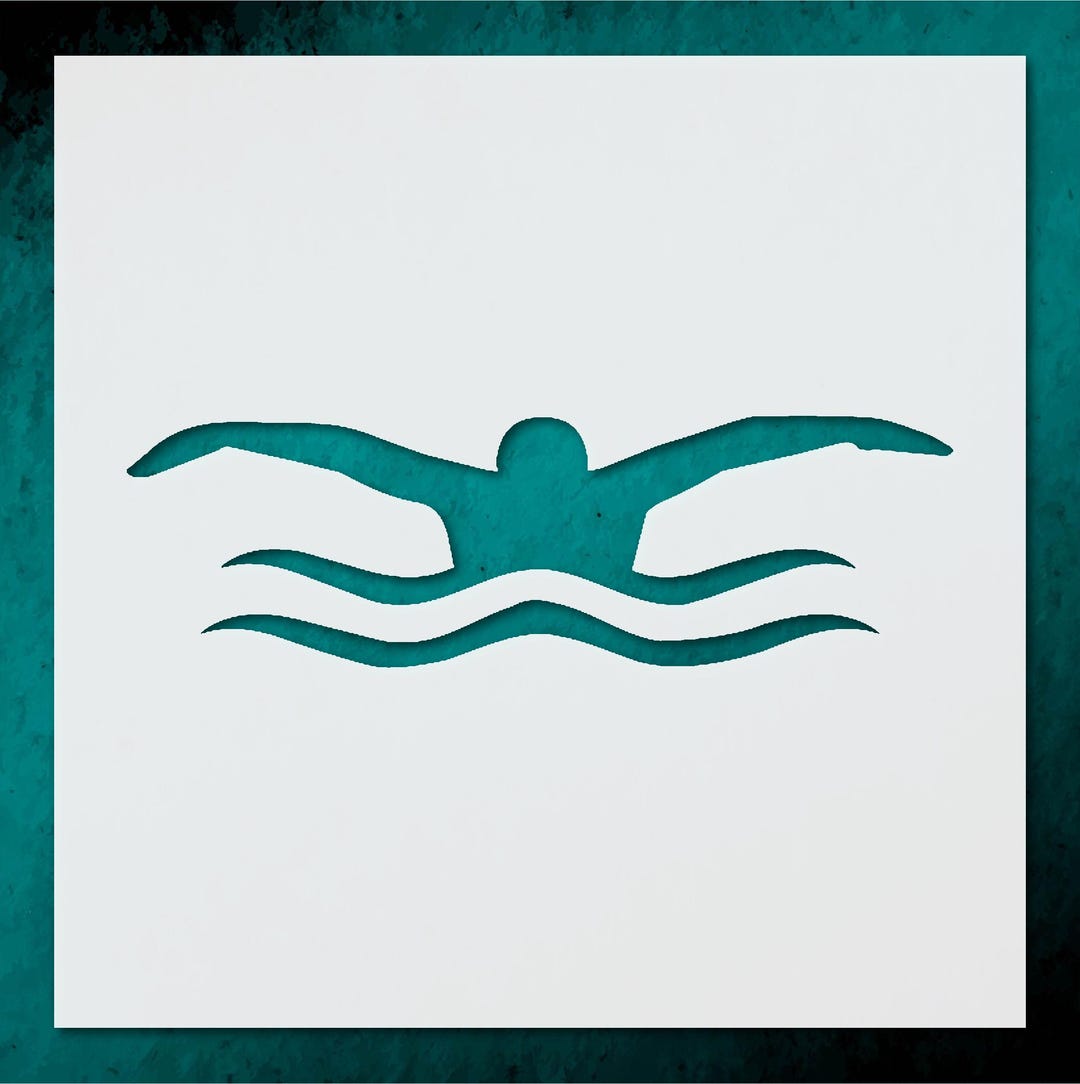Swimmer Silhouette Stencil for Dynamic Crafting and Home Decor - Etsy