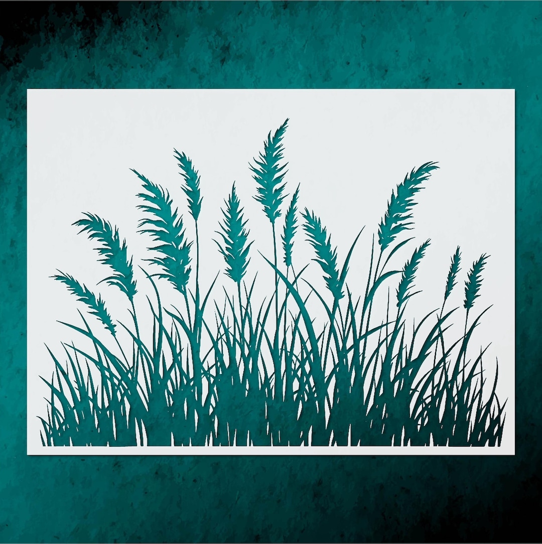 Grass Pattern Stencil for DIY Crafts Home Décor - Create Beautiful ...