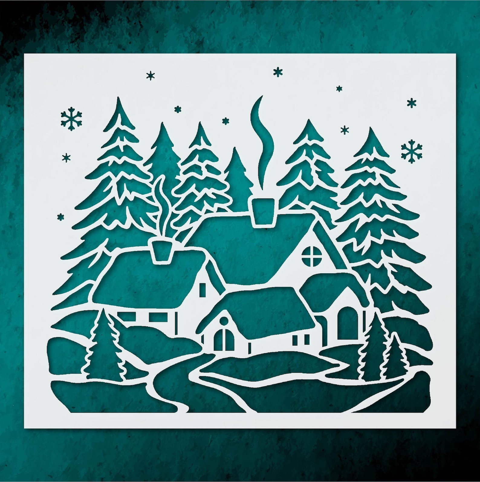 Winter Stencil for Art and Decor - Snowflakes, Trees, Holiday Crafts - Etsy