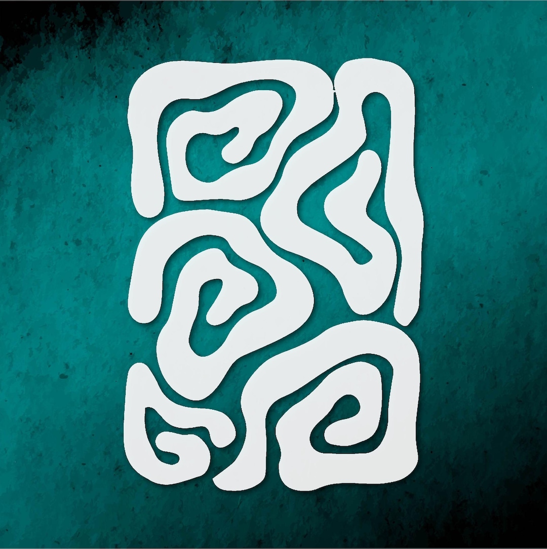 Abstract Shapes Fluid Pattern Stencil for Creative Art Projects and ...