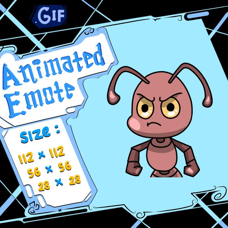 Animated Emote Angry Ant for Twitch | Discord | Animated Sticker GIF ...