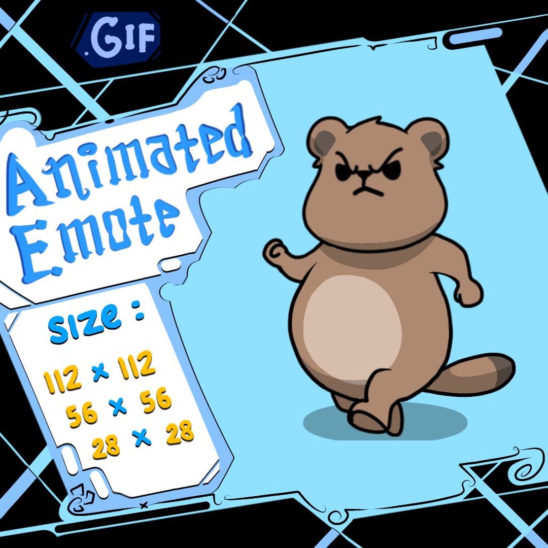Animated Running Beaver Emote | Animated GIF | Twitch Emote | Digital ...