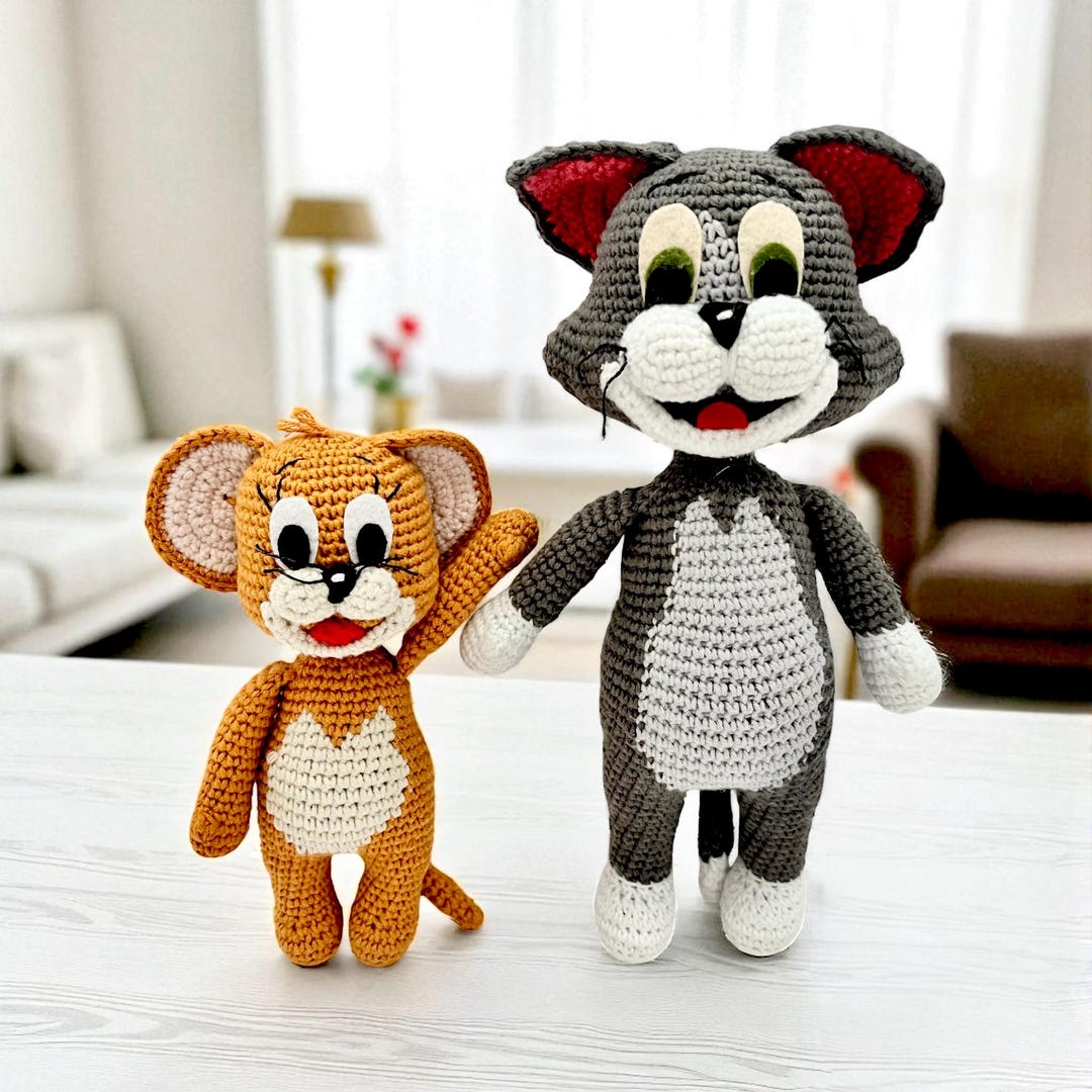 Katze Tommy und Rat Jerky Häkelanleitung für Anfänger, Amigurumi Tiere ...