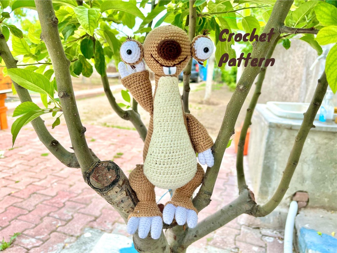Miniature Sid Sloth Crochet Pattern Pdf, Easy Animals No Sew Amigurumi ...
