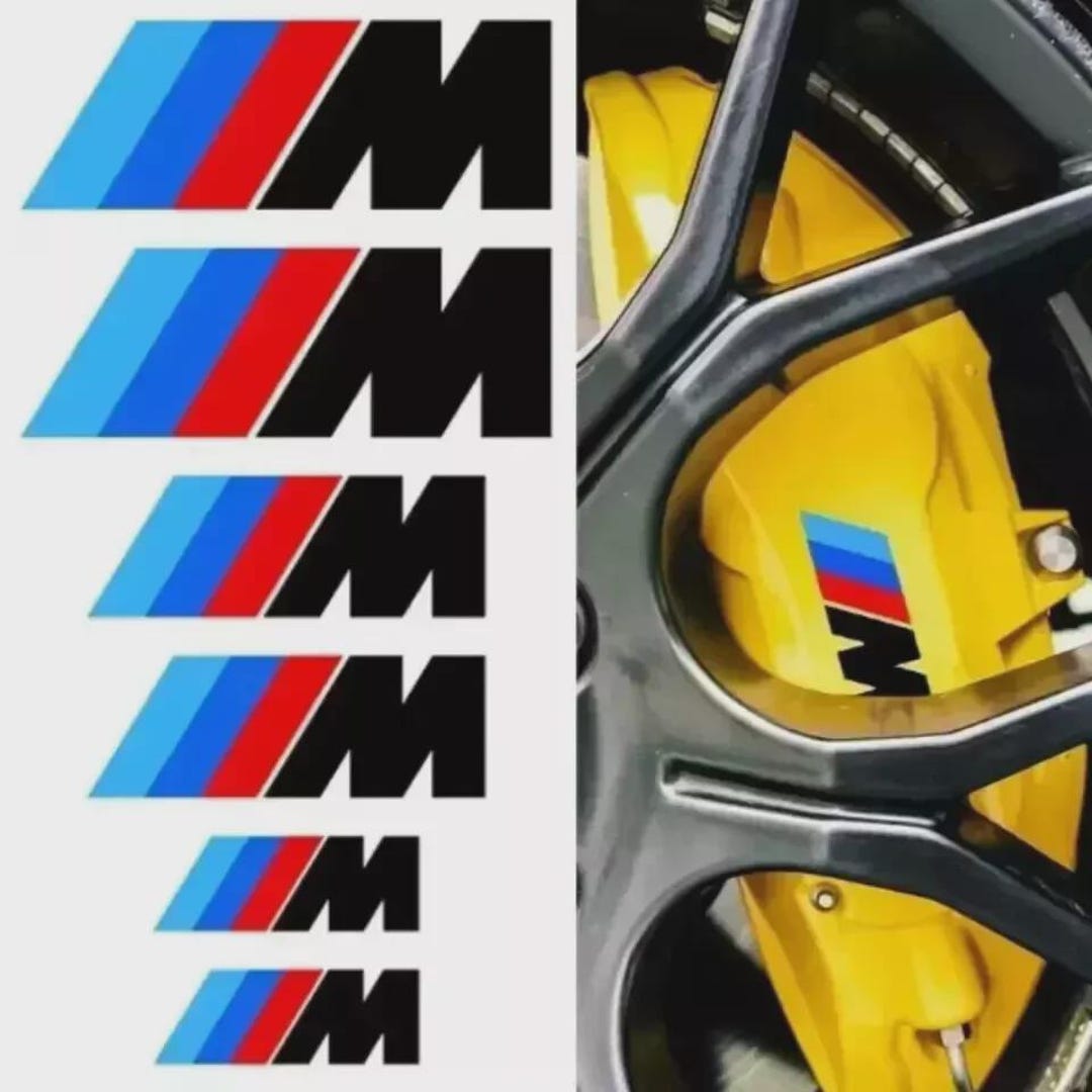 BMW M Sport Brake Calliper 50mm Badge X 6 UV Heat Resistant Stickers ...