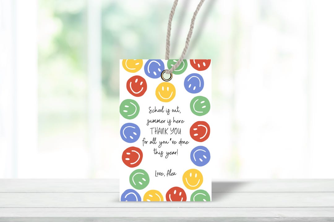 Editable Teacher Appreciation Gift Tags Smiley | Editable and Printable ...