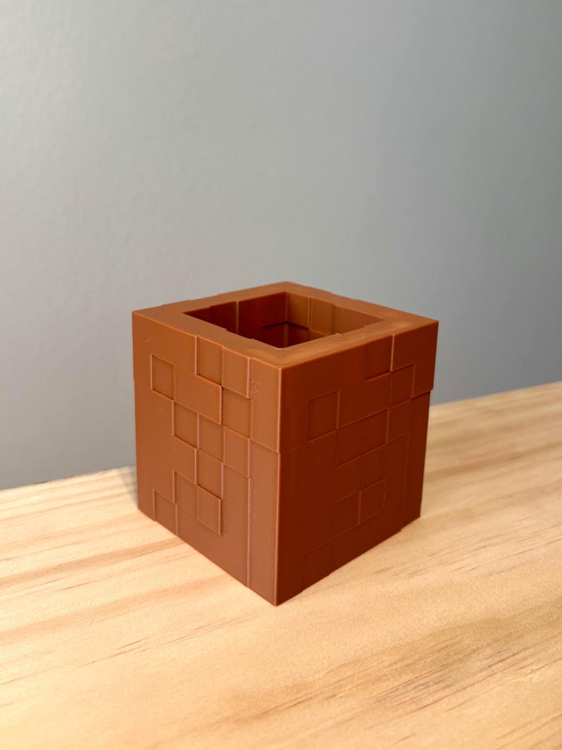 Minecraft-inspired Pencil Holder | Desk Accessory | Minecraft-style Pot ...