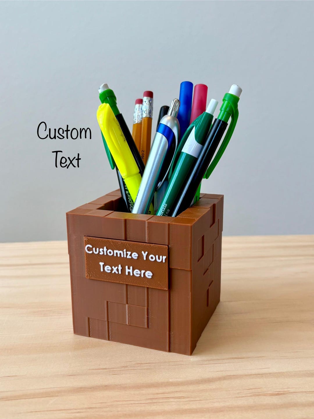 Personalized Minecraft-inspired Pencil Holder | Customizable Options ...