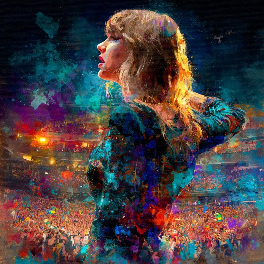 Taylor Swift Stadium Painting Printable – Music Concert Portrait ...