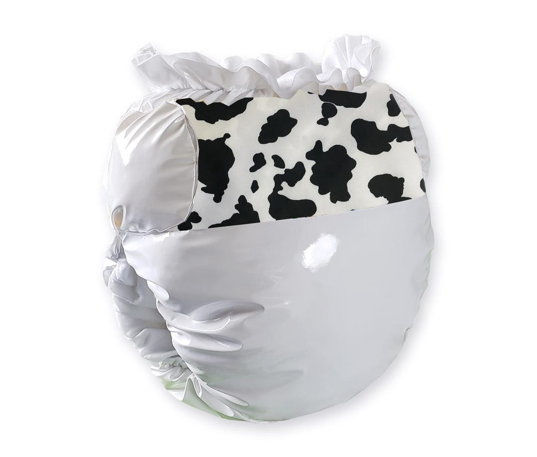 ABDL Diaper Moo Cow Print Shiny Oof Poof Costume Piece - Etsy