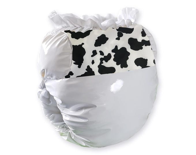 ABDL Diaper Moo Cow Print Shiny Oof Poof Costume Piece - Etsy