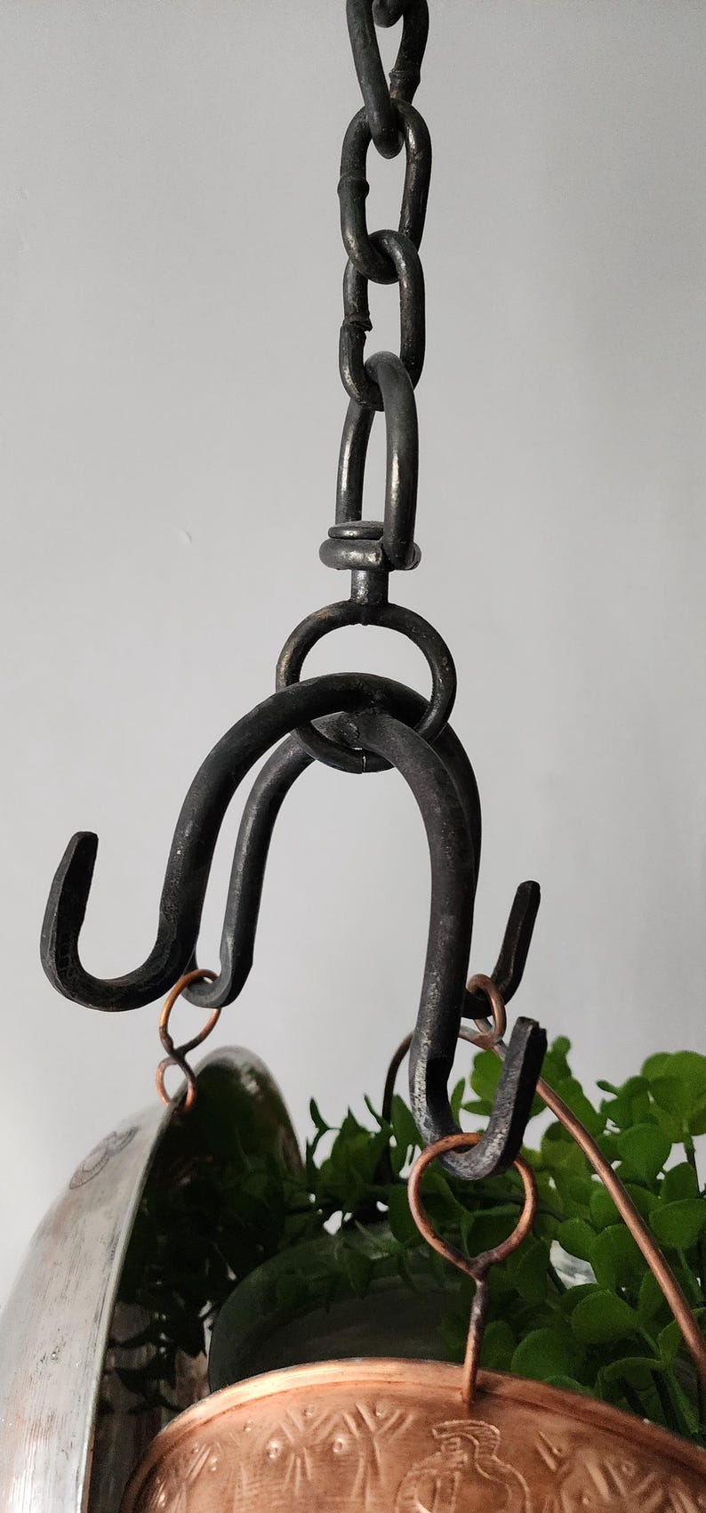 Farmhouse Kitchen Pot Hanger: Copper Herb & Utensil Ceiling Mount - Etsy