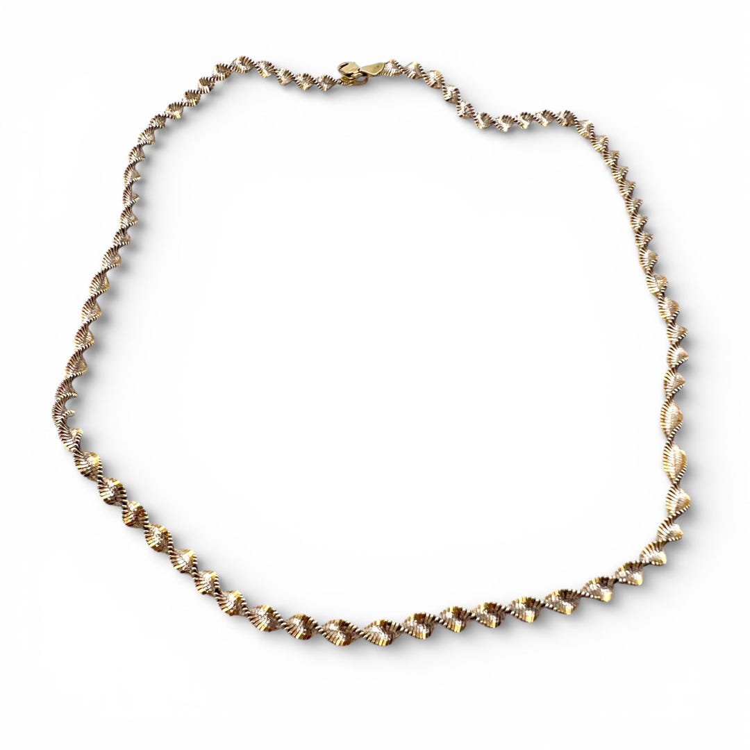 Sterling Silver Twisted Rope Chain Necklace | Vermeil Gold Accent - Etsy