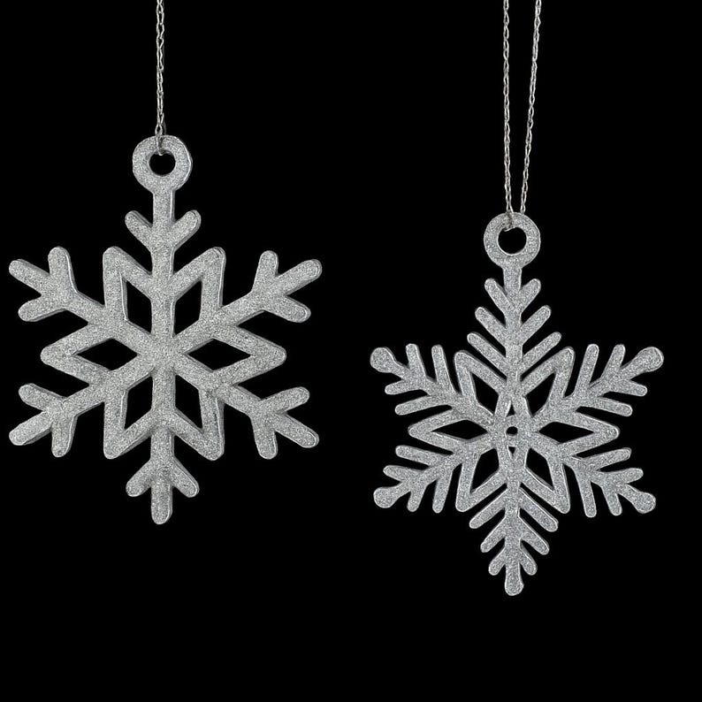 Snowflake Tree Ornaments 40pcs (no Mess Glitter Infused) - Etsy