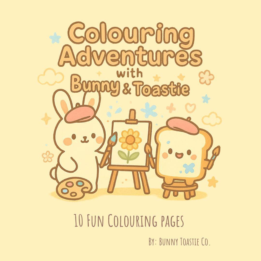 PDF Colouring Pages (colouring Adventures With Bunny & Toastie) - Etsy