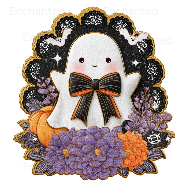 Kawaii Halloween Stickers: Ghost, Pumpkin, Bat & Friends (digital ...