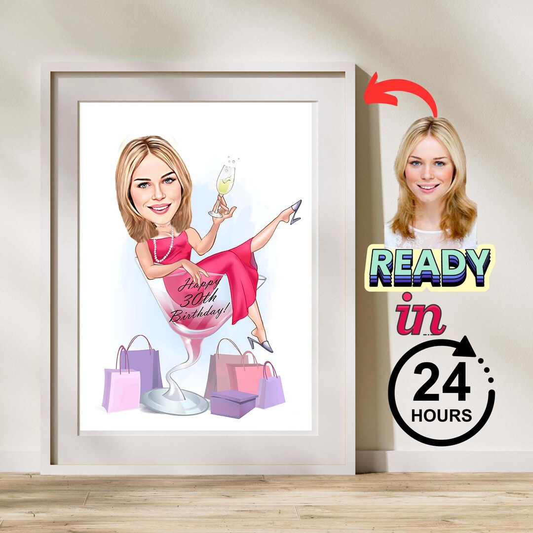 Personalized Birthday Portrait, Birthday Gift Idea, Digital Download ...
