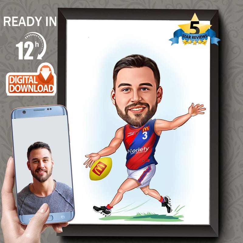 Afl Caricature - Etsy Australia