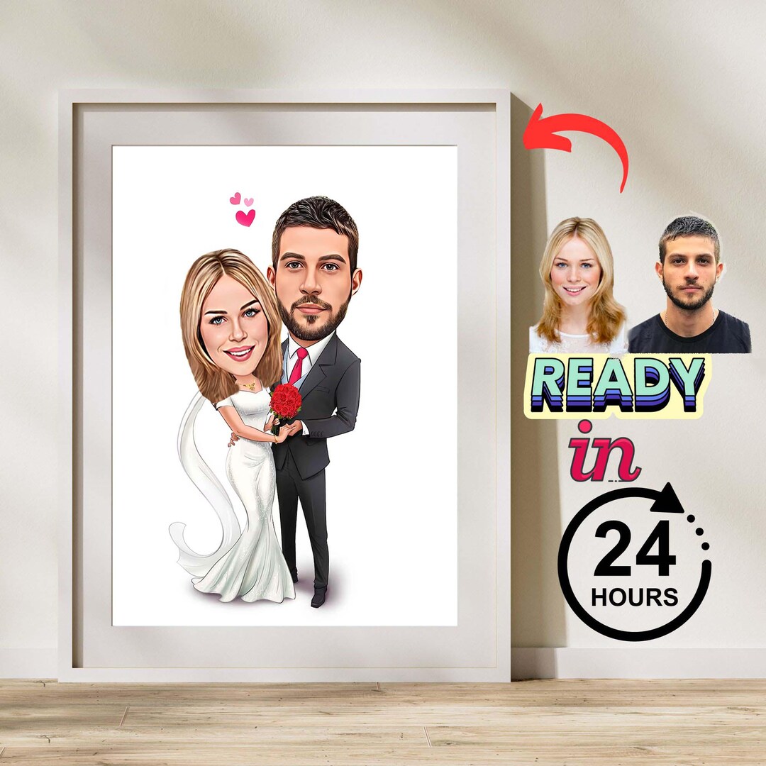 Custom Couple Cartoon Caricature Portrait, Custom Valentine's Day ...