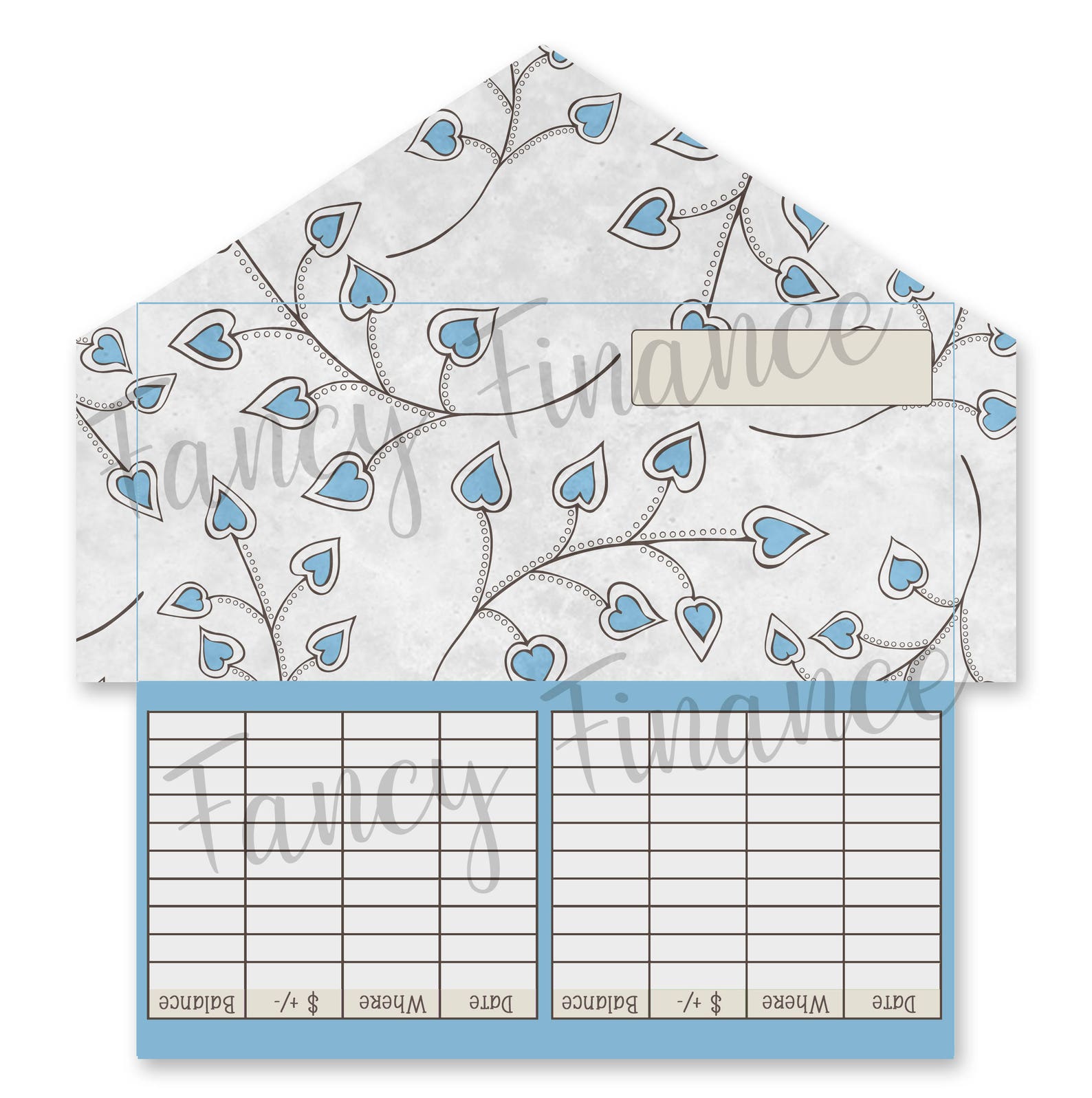 Printable Cash Envelope System - Set of 6 Envelope Patterns - Blue ...