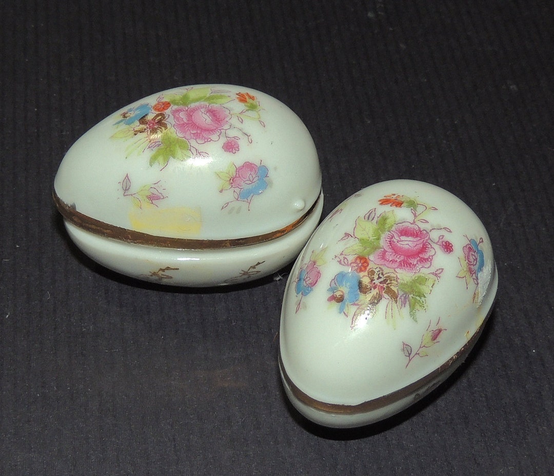 2 Vtg Miniature Ceramic Egg Boxes Made in Japan - Etsy