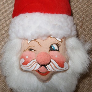 Vintage Painted Face Winking Santa Ornament 11 Inches Tall - Etsy