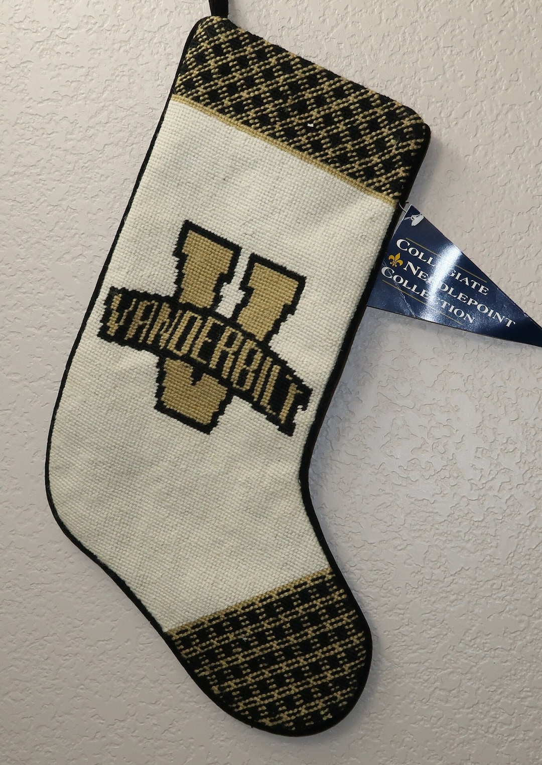 Vintage VANDERBILT Collegiate Needlepoint Collection Christmas Stocking ...