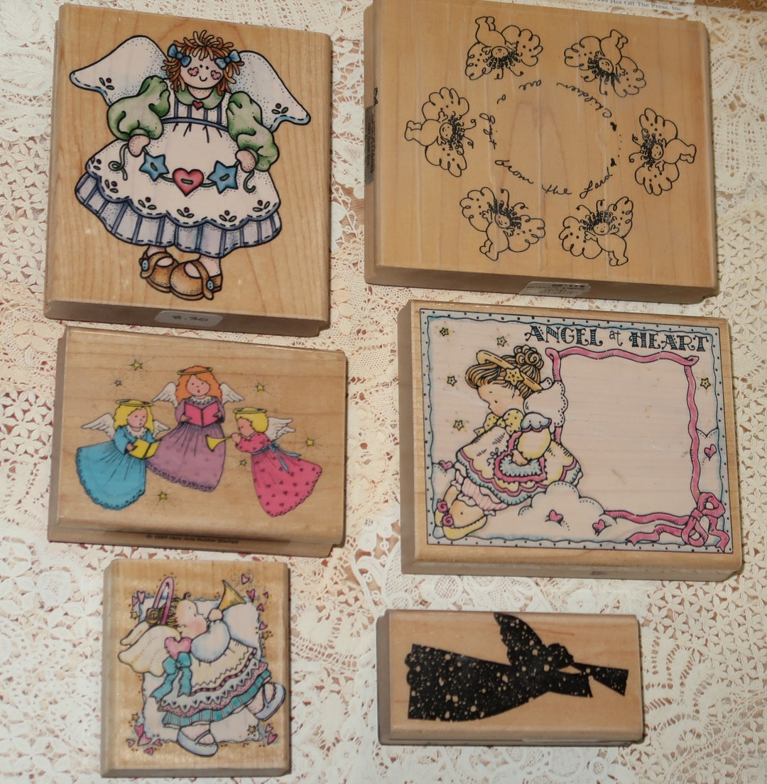 Vintage Angel Rubber Stamps, Set of 6, Dated 1990 to 1996 - Etsy