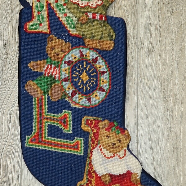 Needlepoint Stocking With Teddy Bear - Etsy