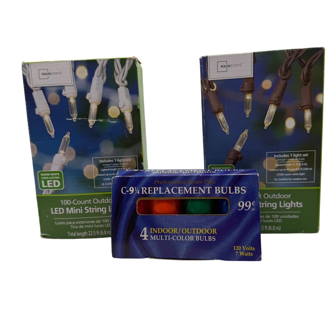 Mainstays 100 Count Outdoor LED Mini String Lights Warm White ...
