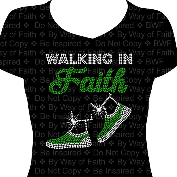 Rhinestone Walking in Faith Svg - Etsy