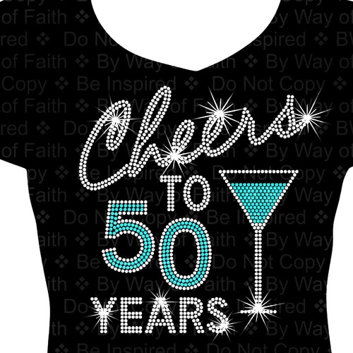 50th Birthday Bling Shirts For Women Rhinestone Shirt Fifty Etsy