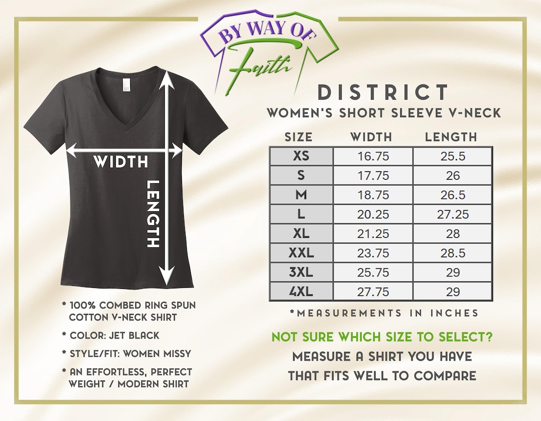 BWF Size Chart and Shirt Color Options - Etsy