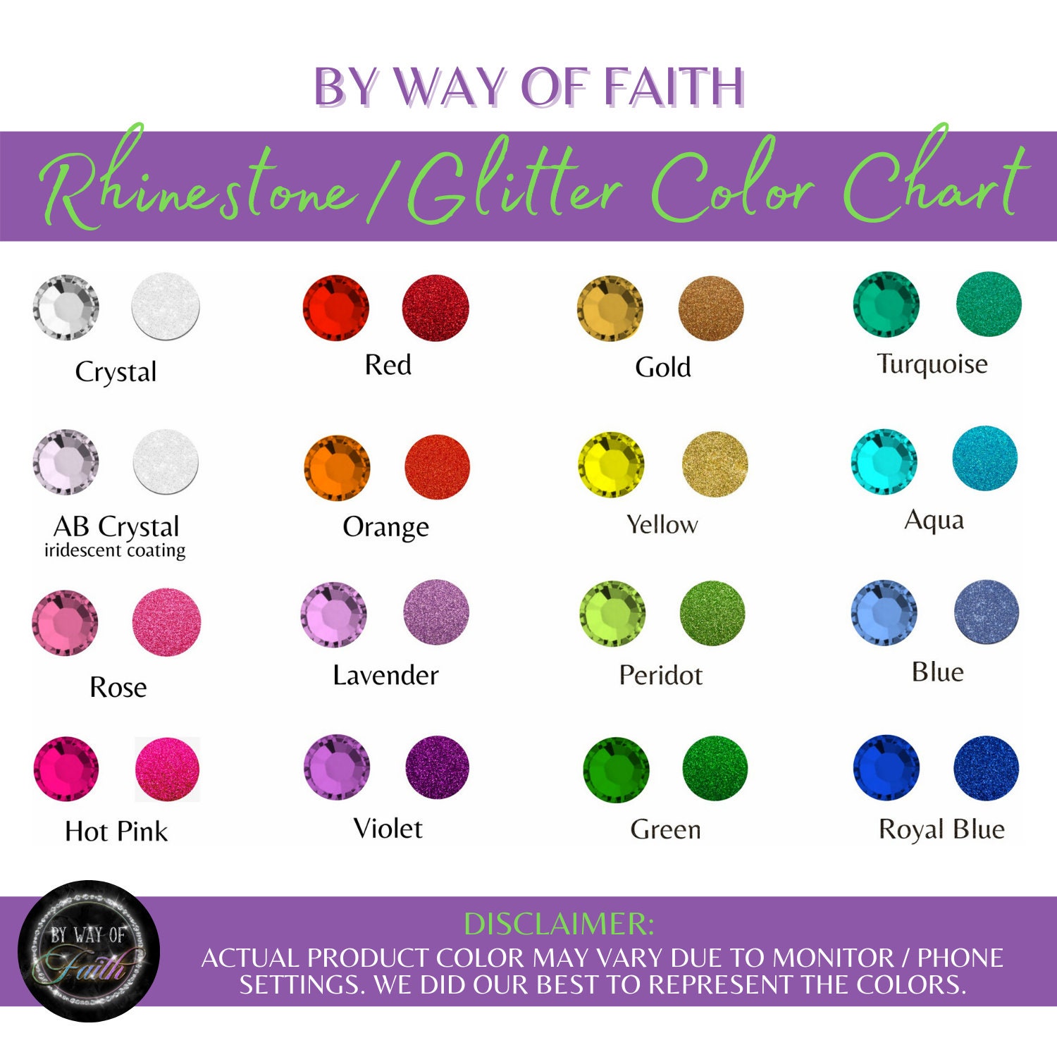 BWF Accent Color Chart - Etsy