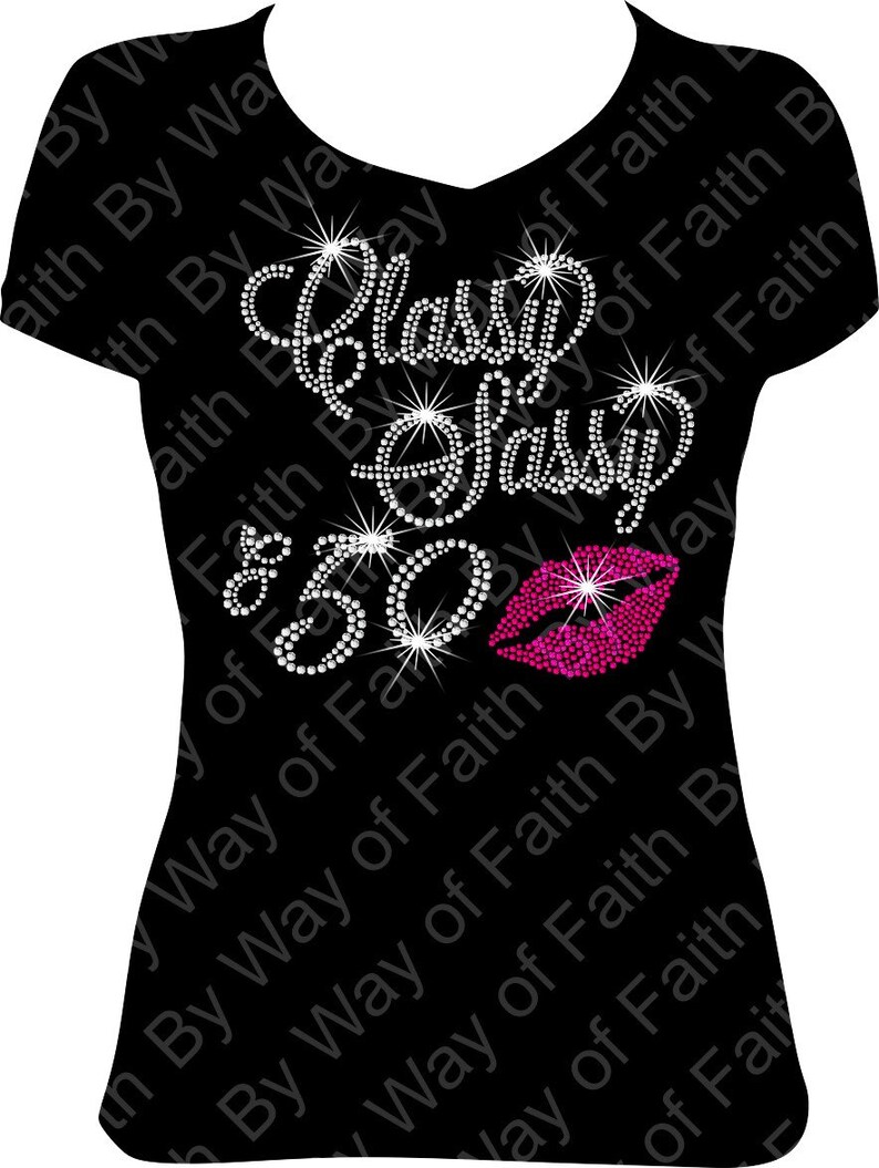 Classy Sassy And 50 Birthday Bling Rhinestone T Shirt Etsy