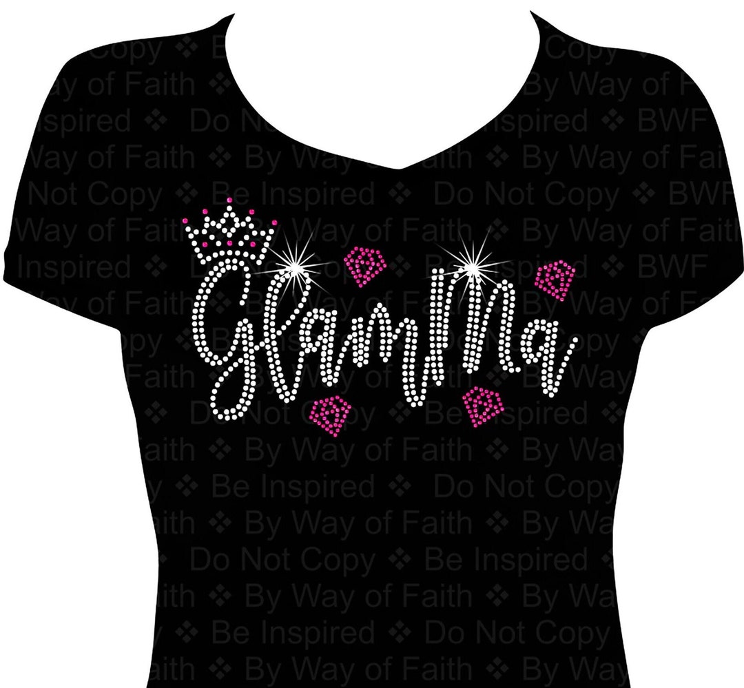 Glamma Diamond and Crown Bling Rhinestone Shirt, Glam-ma, I'm the ...
