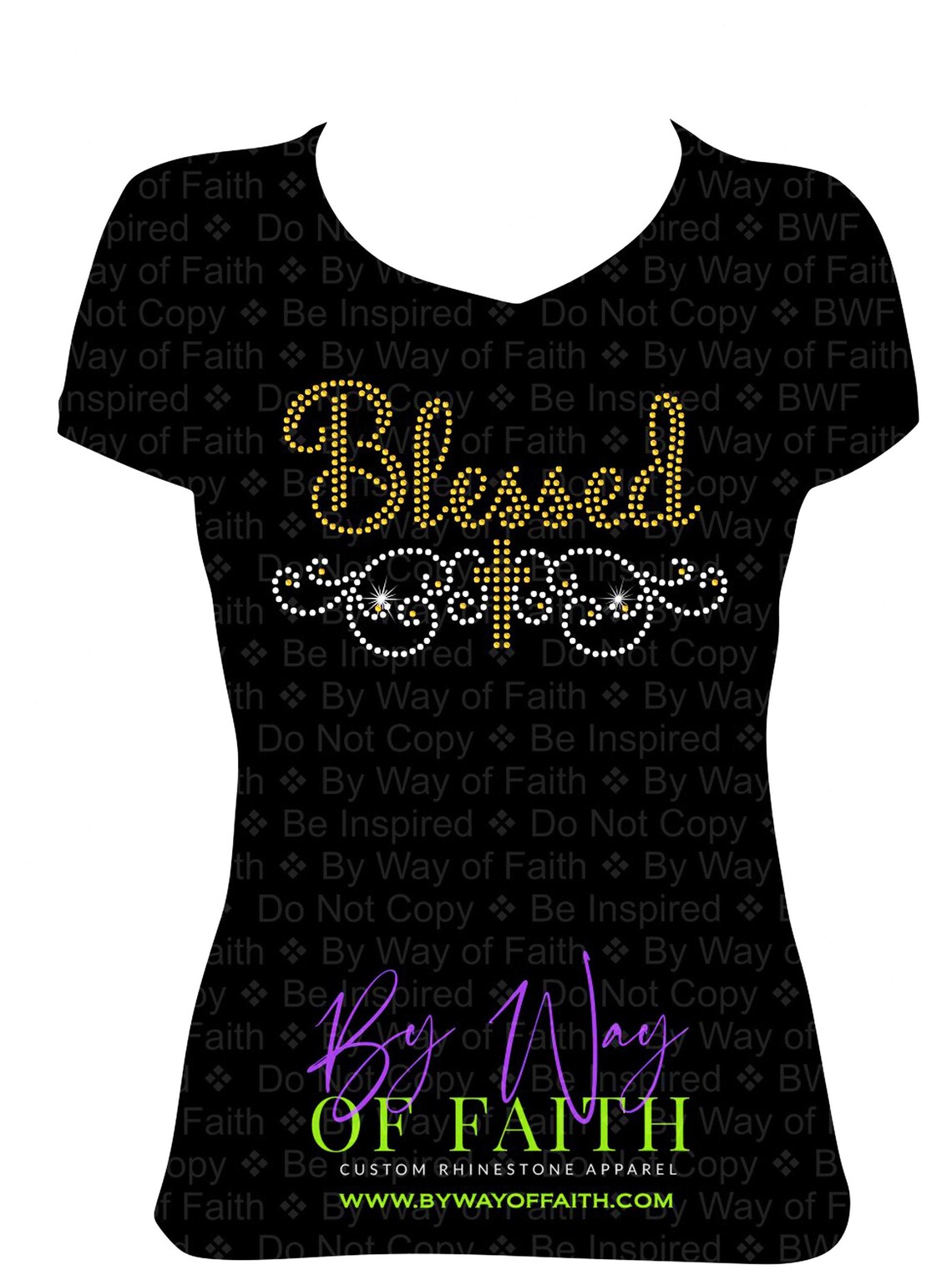 Blessed Rhinestone Cross T-shirt, Praying Girls, Church Gift - Etsy